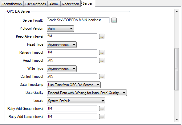 Advanced OPC Driver Guide - Configure OPC DA Server Properties (Configuring an Advanced OPC Server)